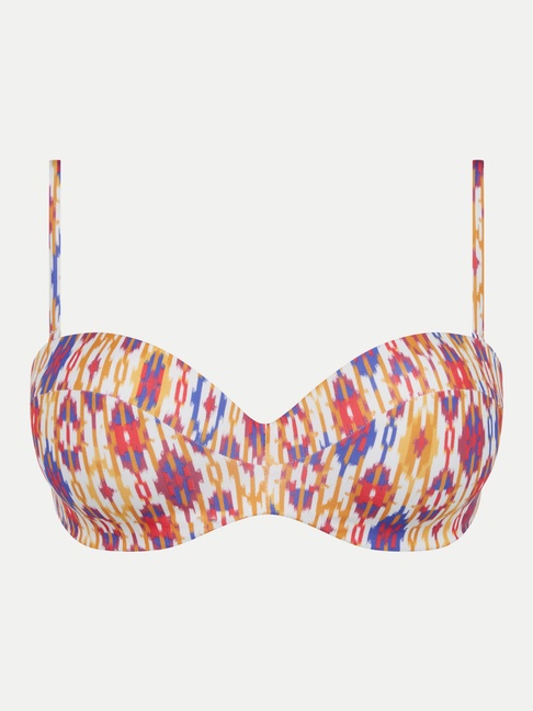 Soutien-gorge bandeau coques bretelles amovibles - Ikat rouge - Devotion | Chantelle