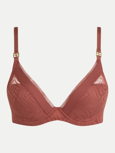 Soutien-gorge coques plongeant - Marron ambre - Graphic Allure | Chantelle